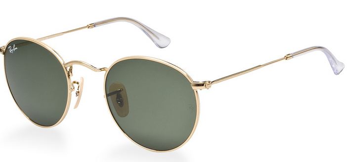 The Ray Ban Round Metal RB3447 001 In Gold/Crystal Green by ...