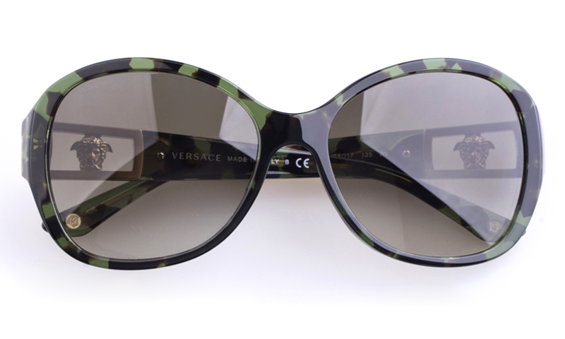 Versace Acetate Womens Round Full Rim Sunglasses