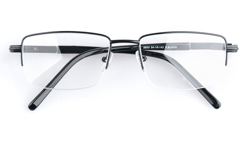 Poesia Stainless steel/PC Mens Semi-rimless Optical Glasses