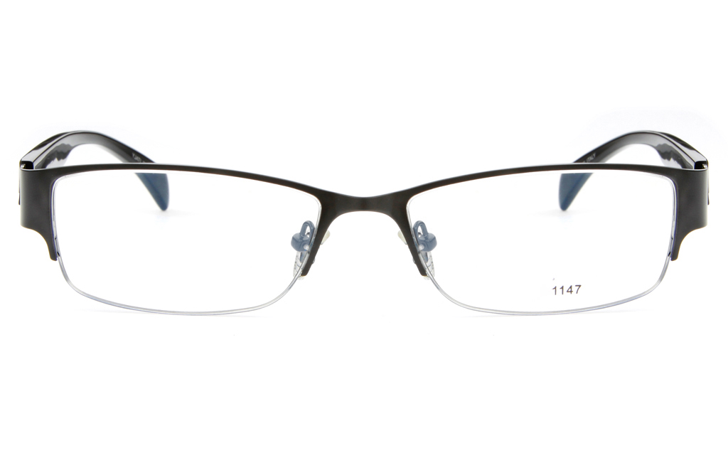 Stainless Steel/ZYL Mens Semi-rimless Square Optical Glasses