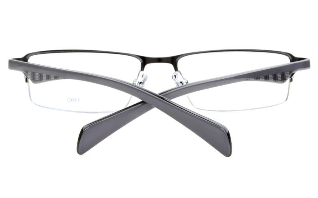 Stainless Steel/ZYL Mens Semi-rimless Square Optical Glasses